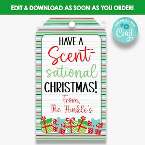 EDITABLE Have a Scentsational Christmas Gift Tag | Candle Gift Tag ...