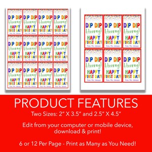 EDITABLE First Day of School Treat Tags | Bright Dip Dip Hooray Happy ...