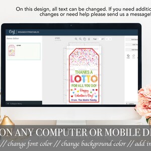 EDITABLE Thanks a Lotto for All You Do Valentine's Day Gift Tags ...