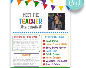 Meet the Teacher / Newsletter / Back to School / Template / Editable - Etsy