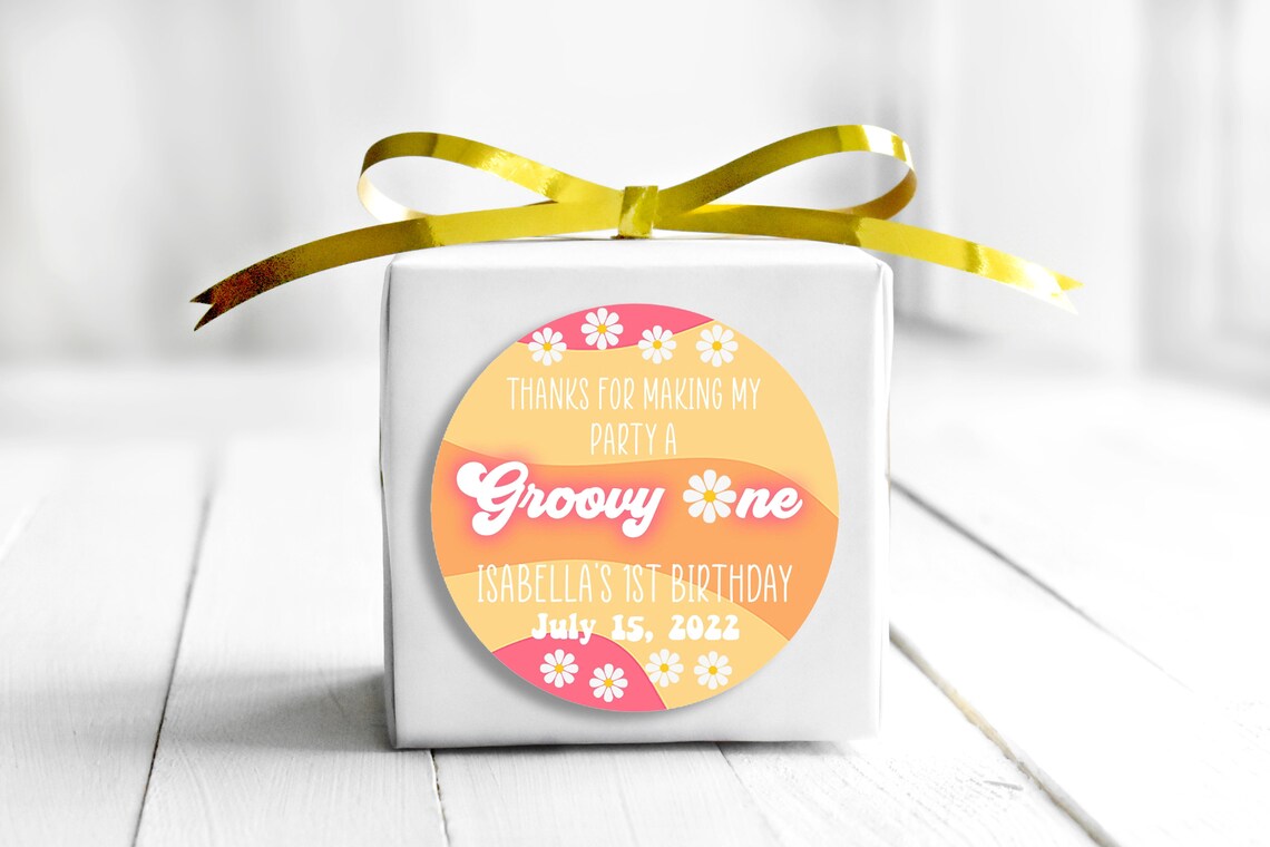 EDITABLE Editable Groovy One Thank You Favor Tags Pink & - Etsy