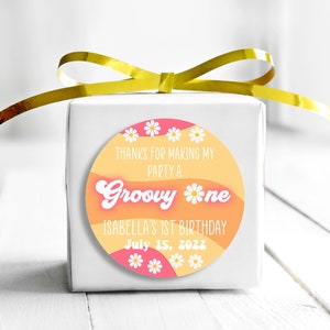 EDITABLE - Editable Groovy One Thank You Favor Tags | Pink & Orange ...