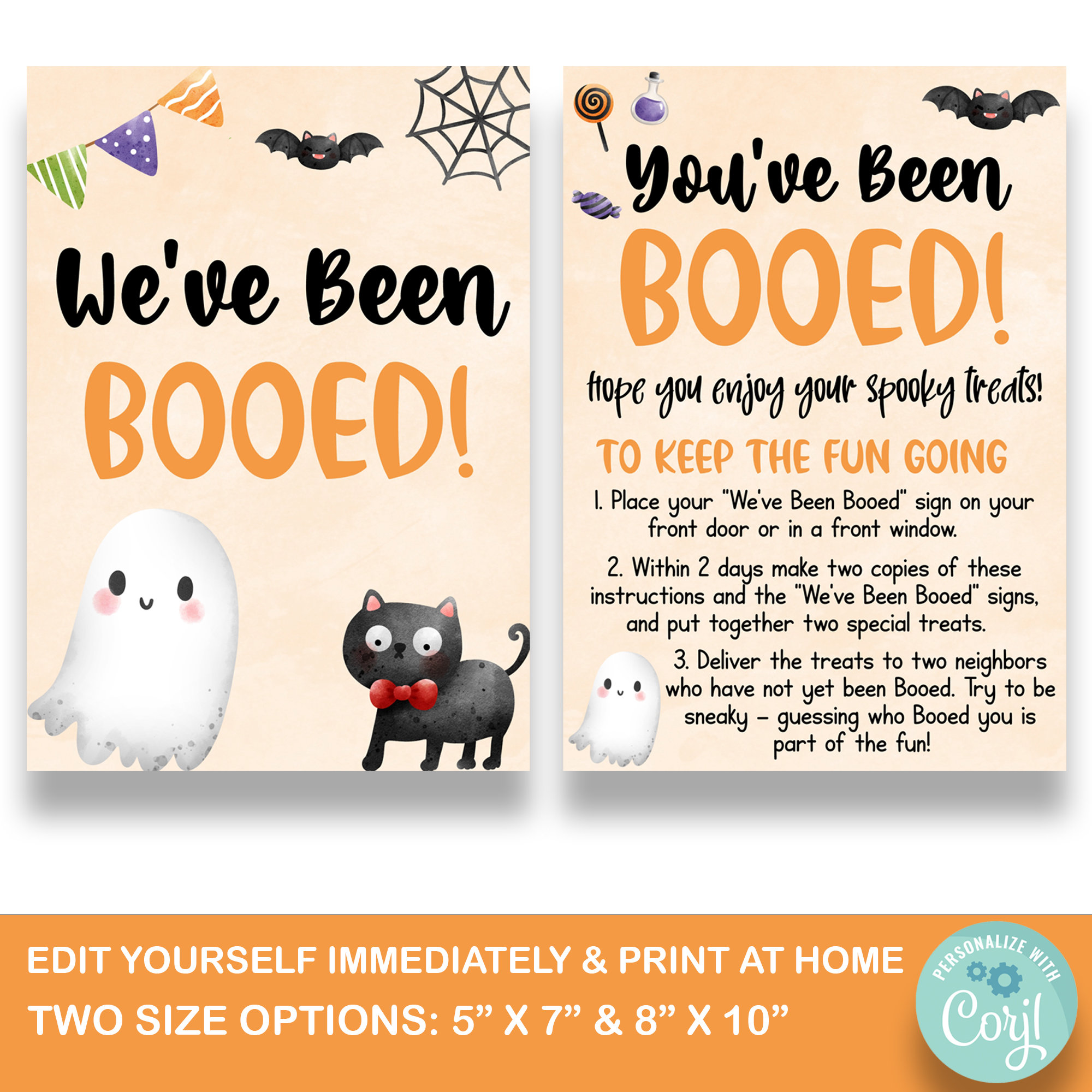 Editable You've Been Booed Halloween Game Printable - Etsy