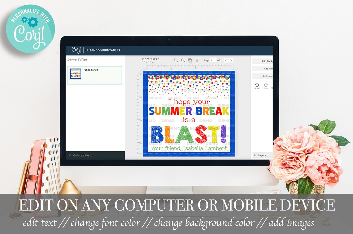 EDITABLE I Hope Your Summer Break is a Blast Treat Bag Tags | Blast ...