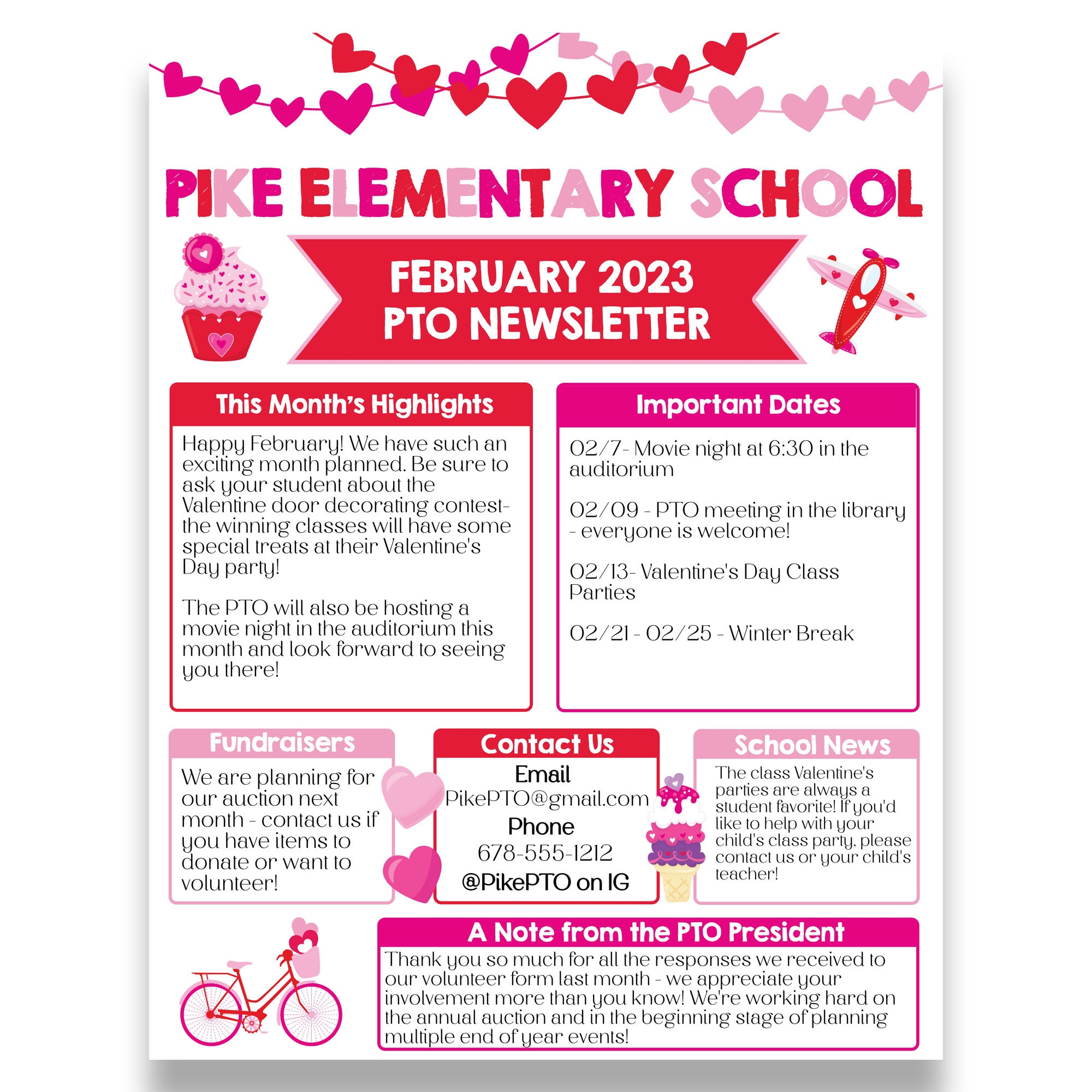 EDITABLE PTO School Newsletter February PTA Newsletter - Etsy