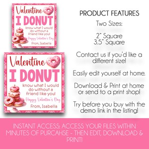 EDITABLE Valentine's Day Donut Treat Tag | I Donut Know What I Would Do ...