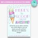 EDITABLE Ice Cream Gift Card Holder Here's the Scoop Ice Cream ...