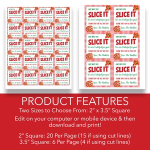 EDITABLE Any Way You Slice It We Are Grateful for You Square Gift Tags ...