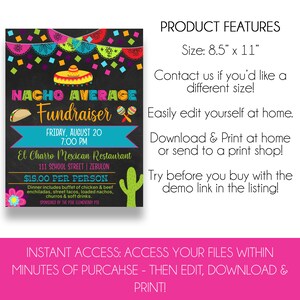 EDITABLE Chalk Background Nacho Average Fundraiser Flyer | Fiesta ...