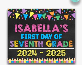 PRINTABLE First Day of Seventh Grade 2025-2026 Sign | Instant Download ...