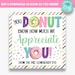 EDITABLE You Donut Know How Much We Appreciate You Gift Tags | Donut ...