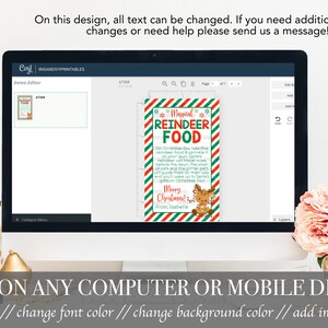 EDITABLE I Magical Reindeer Food Christmas Treat Tags | Kid's Christmas ...