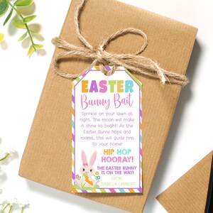 EDITABLE Easter Bunny Bait Gift Tag | Printable Easter Treat Bag Tag ...