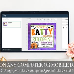 EDITABLE We Are Simply Batty About Your Referrals Halloween Marketing ...