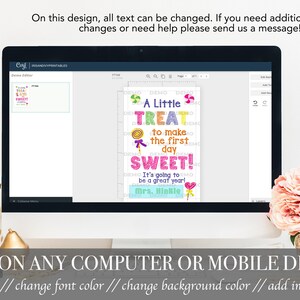 Editable Sweet Treat Welcome Back to School Tags Printable First Day of ...