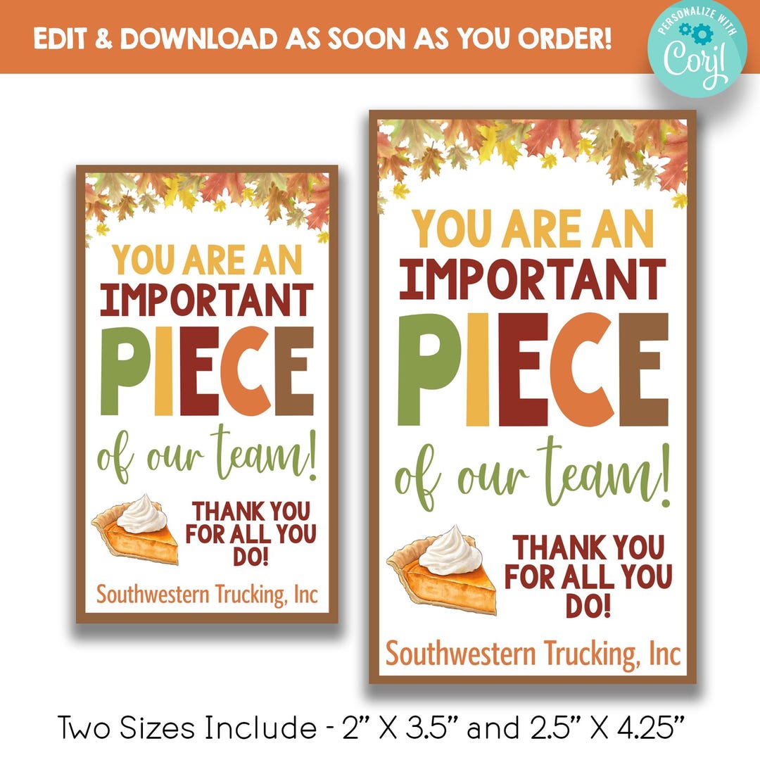 EDITABLE Any Way You Slice It We Are Grateful for You Thanksgiving Pie ...