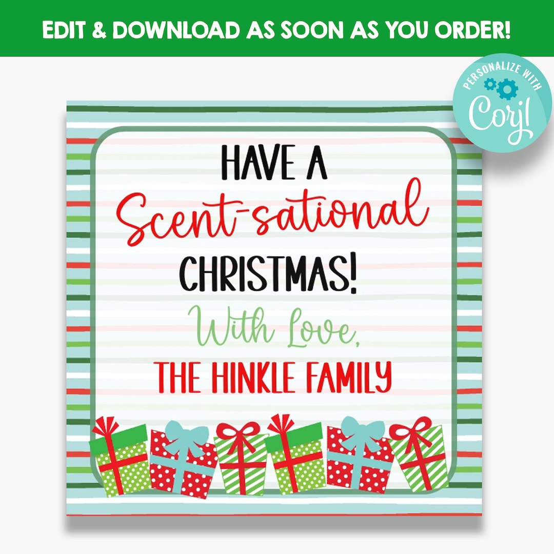EDITABLE Have a Scent-sational Christmas Gift Tag | Christmas Candle ...