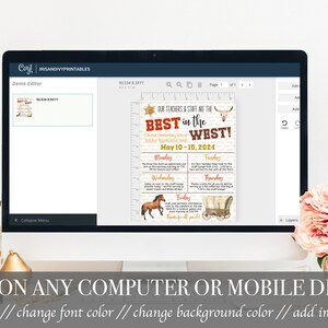 EDITABLE Western Themed Teacher Appreciation Week Itinerary | Best in ...