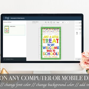 EDITABLE First Day of School Treat Tags | Bright Just a Little Treat to ...