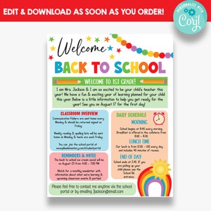 EDITABLE Back to School Classroom Information Bundle | Back to School ...