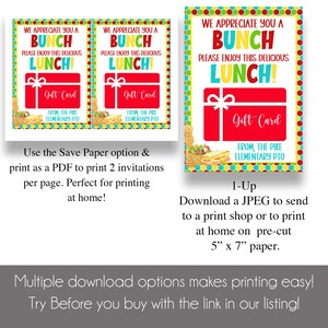 EDITABLE We Appreciate You a Bunch Gift Card Holder | Teacher ...