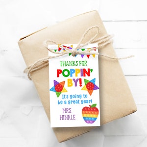 Editable Thanks for Popping by Back to School Tags | First Day of ...