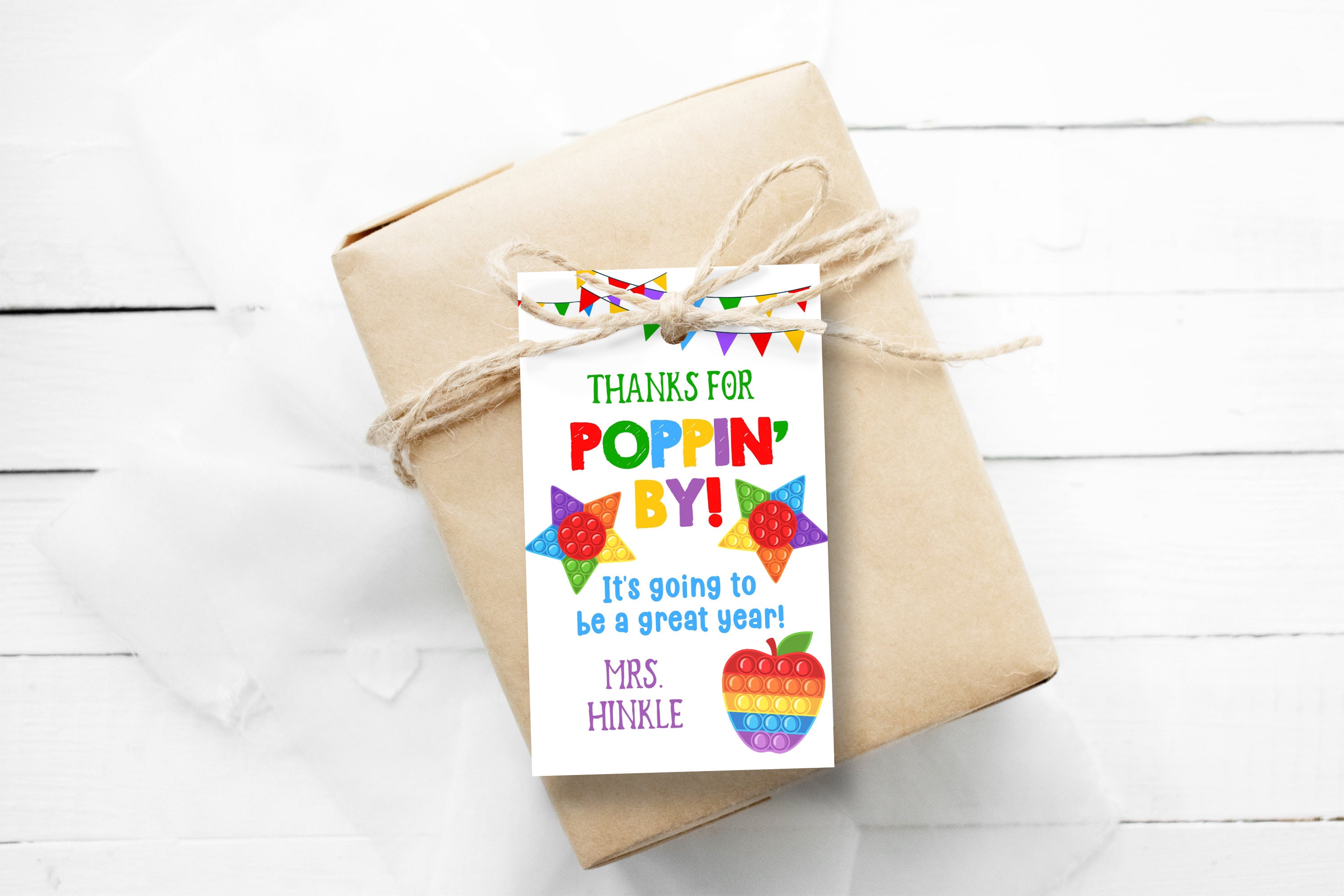 Editable Thanks for Popping by Back to School Tags First Day - Etsy