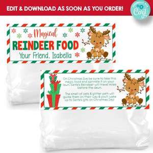 EDITABLE Reindeer Food Bag Topper | Magic Reindeer Food Christmas Tags ...