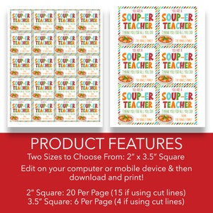 EDITABLE You Are a Soup-er Teacher Gift Tags | Soup Gift Tags for ...