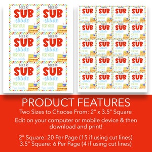 EDITABLE There is No Sub-stitute for You Teacher Appreciation Gift Tag ...