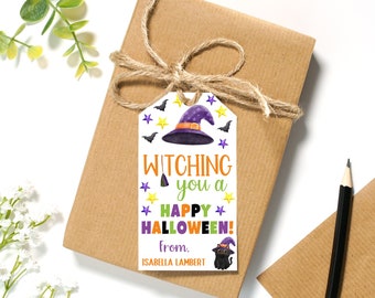 EDITABLE Halloween Treat Tags, Halloween Witch Favor Tags, Witching You ...
