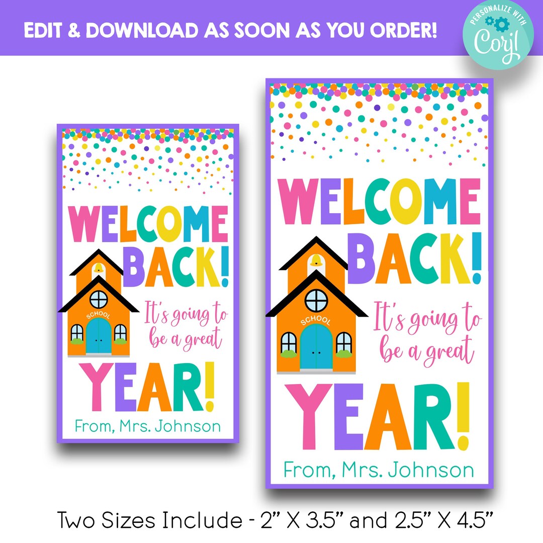 EDITABLE Back to School Treat Tags | Pastel Welcome Back to School Kid ...