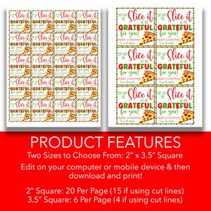 EDITABLE Pizza Gift Tags | Christmas Gift Tags | Any Way You Slice It ...
