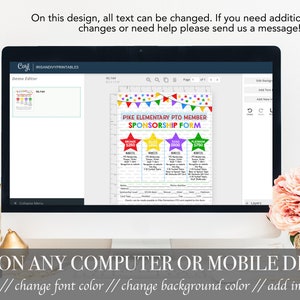 Editable PTO Sponsorship Form | PTA Membership Flyer | Printable School ...