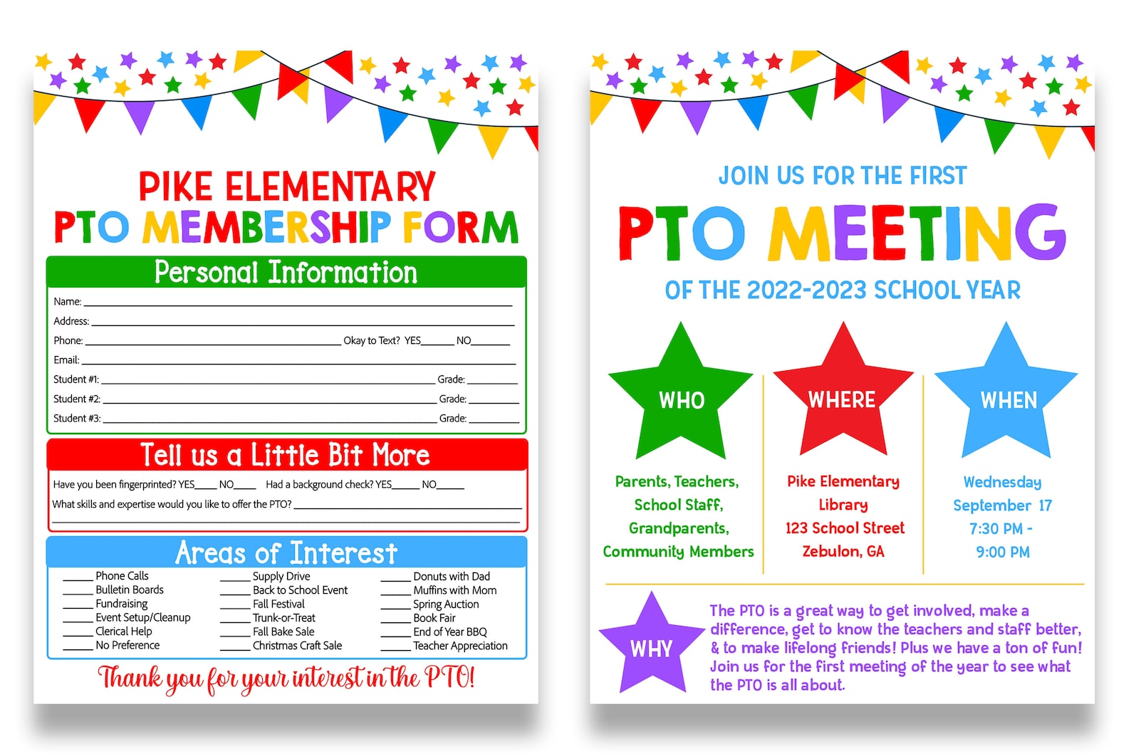Editable PTO Flyer Bundle PTO Membership Bundle Printable - Etsy