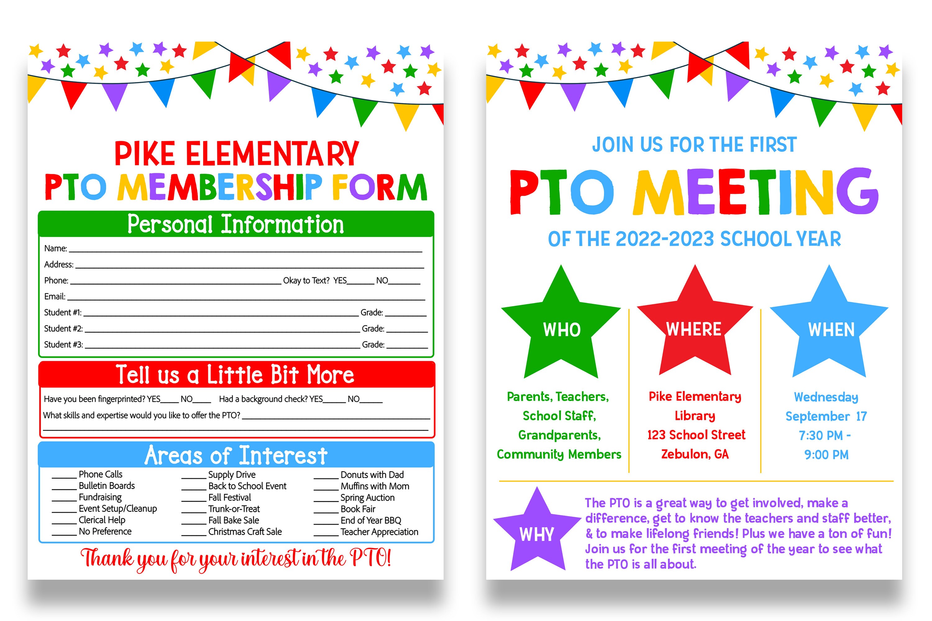 Editable PTO Flyer Bundle PTO Membership Bundle Printable - Etsy