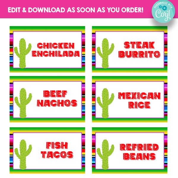 Mexican Themed Table Place Cards - Etsy