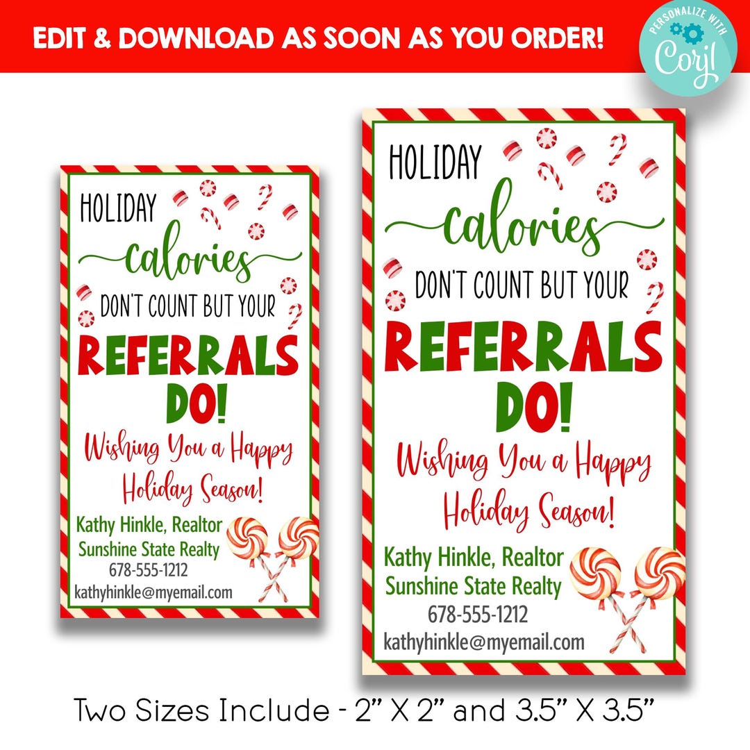 EDITABLE Calories Don't Count but Your Referrals Do Christmas Marketing ...
