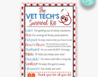Vet Tech Gift Tag Gift for Vet Tech Week Printable Tag - Etsy