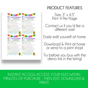 EDITABLE Volunteers Survival Kit Tag | Back to School Volunteer Gift ...