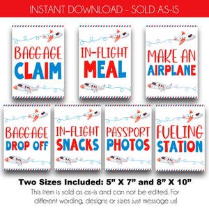 INSTANT DOWNLOAD | Airplane Birthday Party Sign Bundle | Party Fueling ...