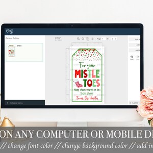 EDITABLE for Your Mistletoes Christmas Gift Tags | Fuzzy Sock Gift Tags ...