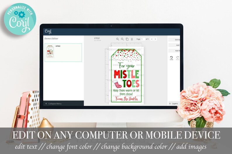 EDITABLE for Your Mistletoes Christmas Gift Tags | Fuzzy Sock Gift Tags ...