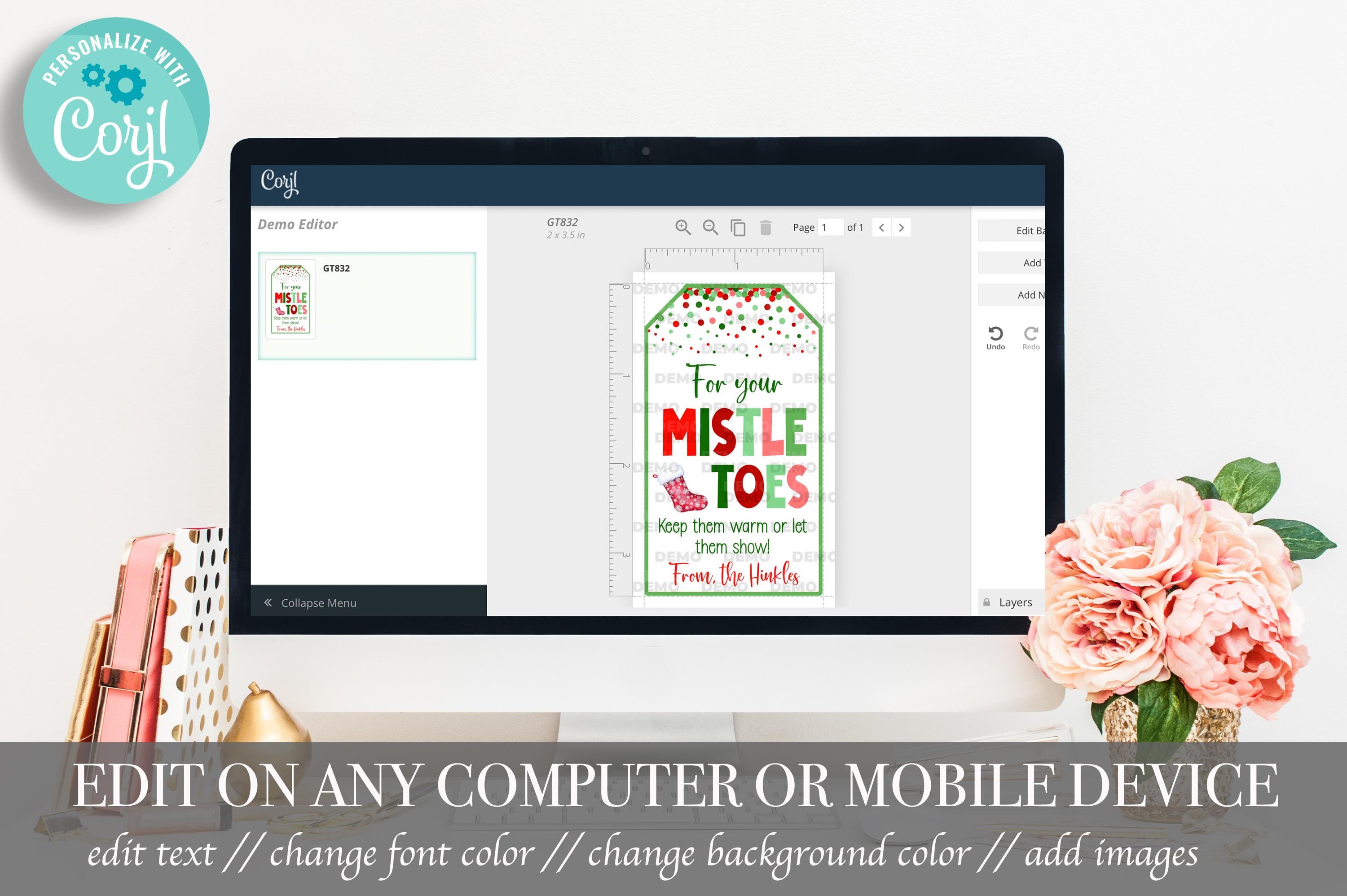 EDITABLE for Your Mistletoes Christmas Gift Tags | Fuzzy Sock Gift Tags ...