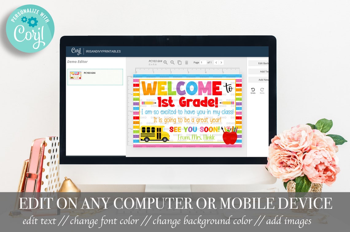 EDITALBLE Welcome Back to School Postcard From Teacher for ANY - Etsy