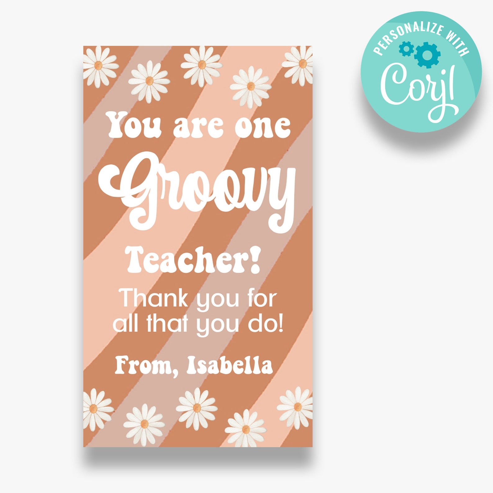 EDITABLE Groovy Teacher Thank You Tags One Groovy Teacher - Etsy