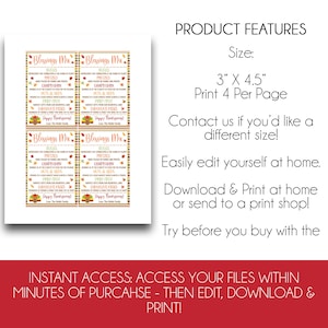 EDITABLE Thanksgiving Blessings Mix Treat Bag Tag | Fall Appreciation ...