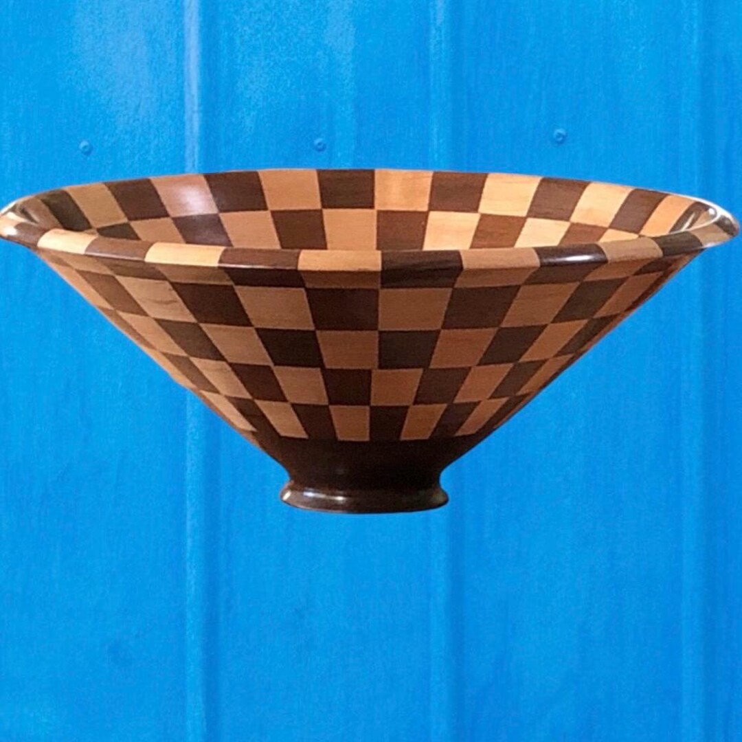 Large Segmented Checkered Bowl - Etsy