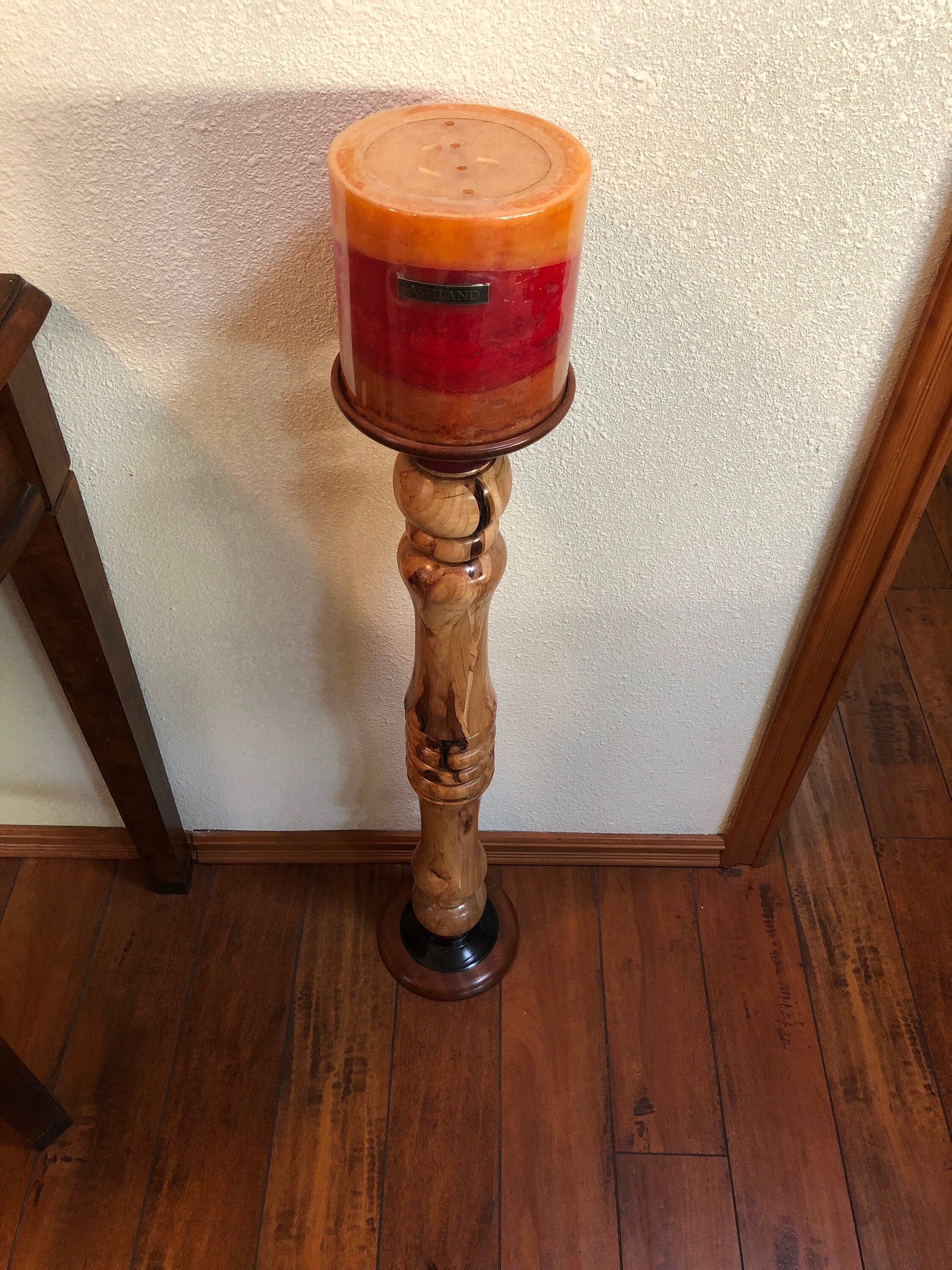 Tall Wood Candle Stand - Etsy