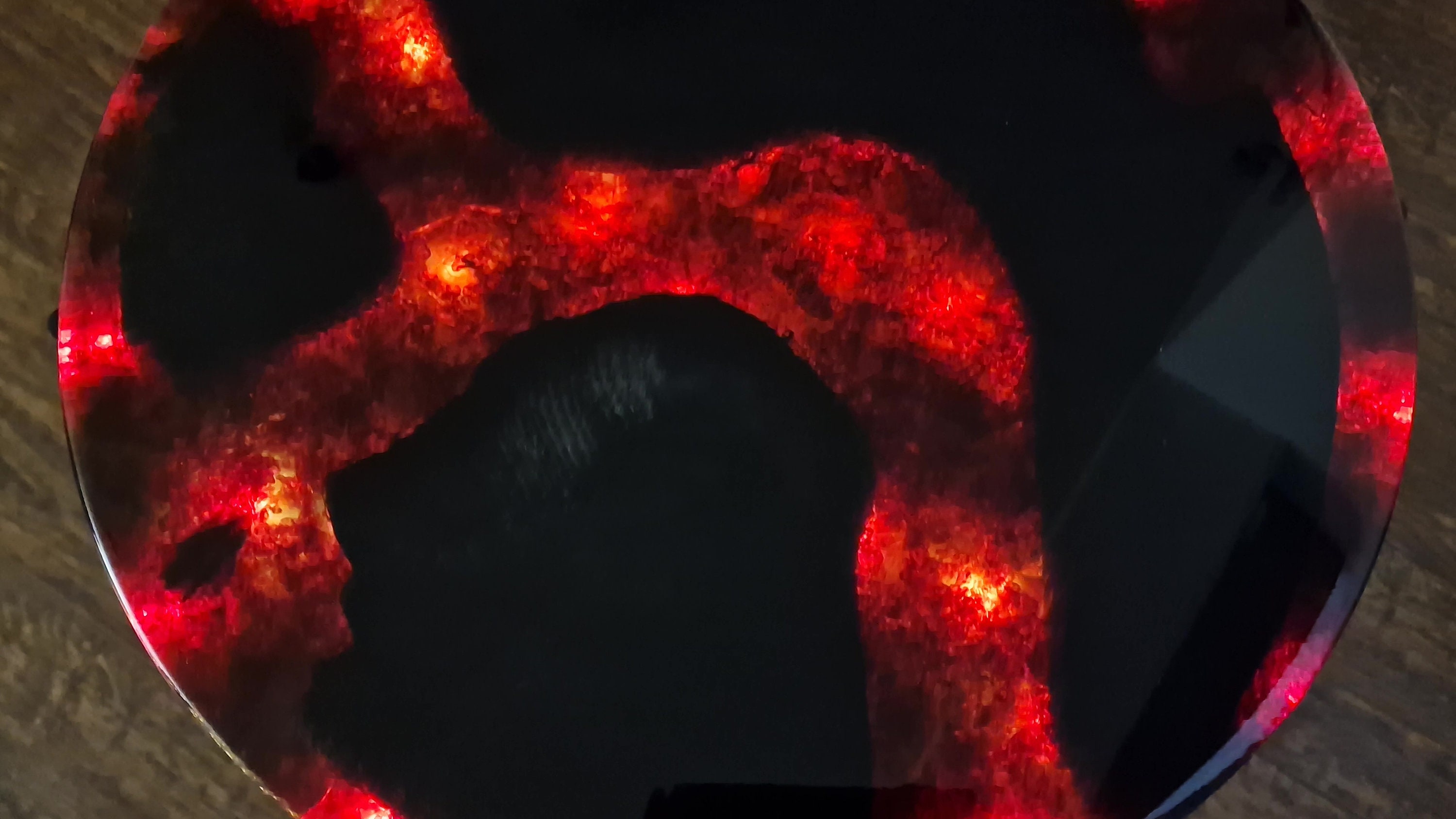 Burning Party Table of Wood and Epoxy Resin Fire Lava - Etsy